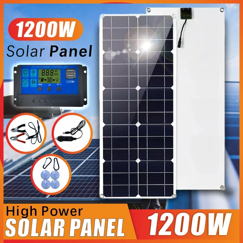 Monocrystallin-1200W-Solar-Panel-18V-Flexible-Solar-Panel-Kit-12V-Solar ...