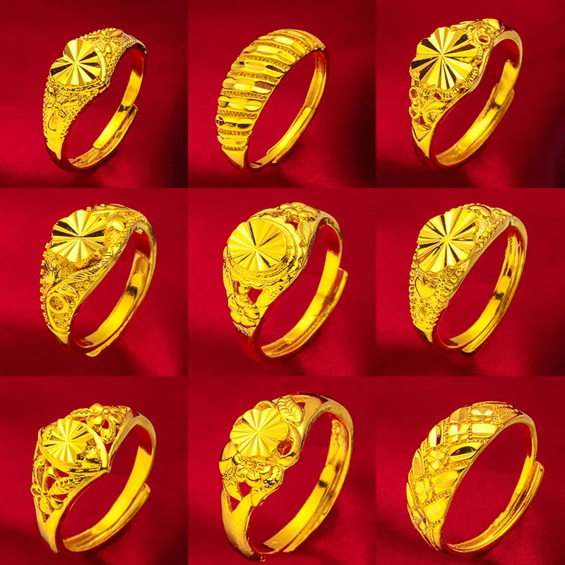 NEW-Dubai-Flower-Gold-Color-Arab-Rings-For-Women-Resizable-Ethiopia ...