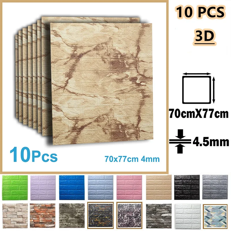 Panneau Mural Auto-adhésif, 10 Pièces, Papier Peint 3d, Mousse ...