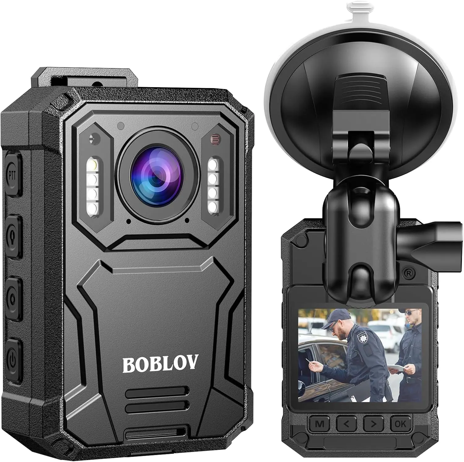 BOBLOV KJ23Pro 2K HD Police Body Camera, Night Vision 4000mAh , IP66 ...