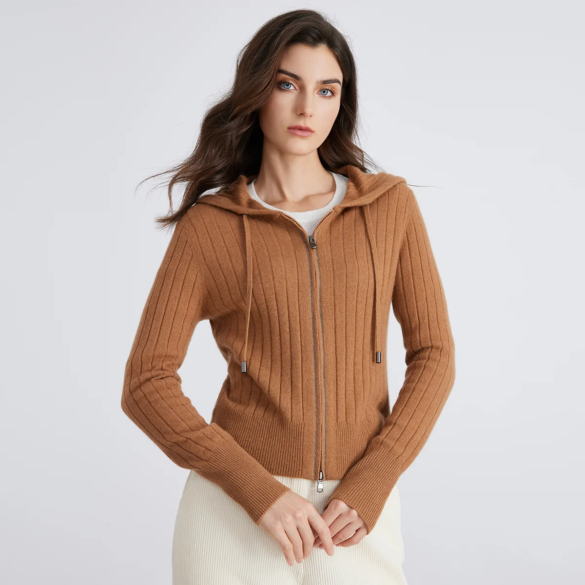 BC839 High-quality luxury brand women's long-sleeved hooded cardigan ...