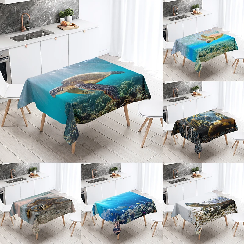 Cute-Sea-Turtle-Underwater-World-Tablecloth-Camping-Party-Restaurant ...