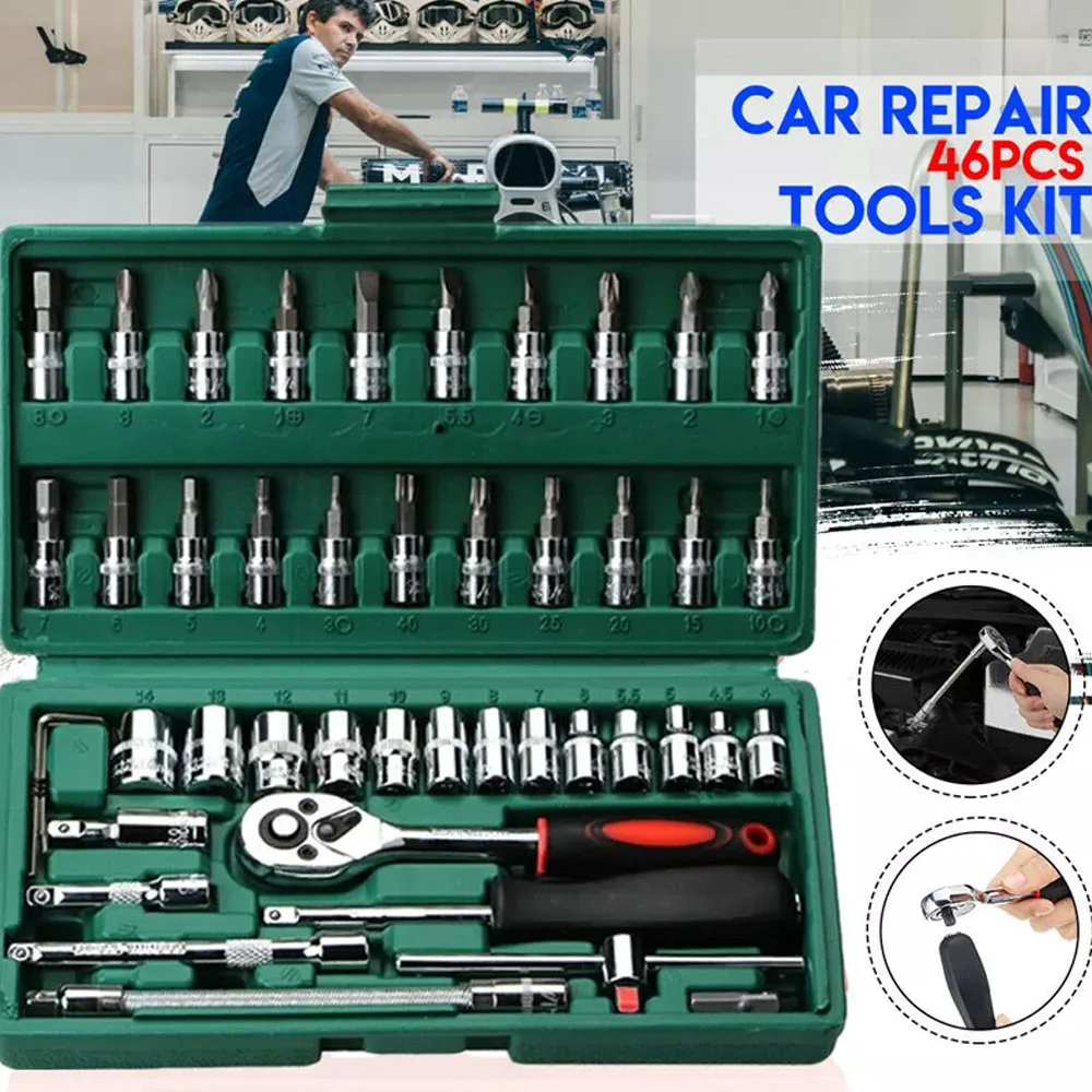 46pcs-Spanner-Socket-Ratchet-Wrench-Set-1-4-Drive-Metric-Hex-Bit-Socket ...