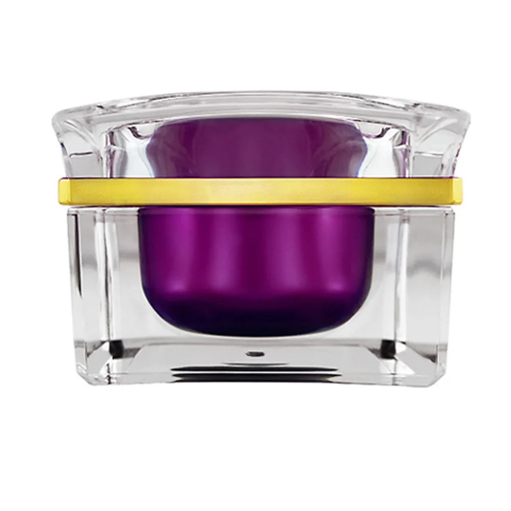 Frasco de crema de acrílico y frasco de crema de cristal con forma de ...