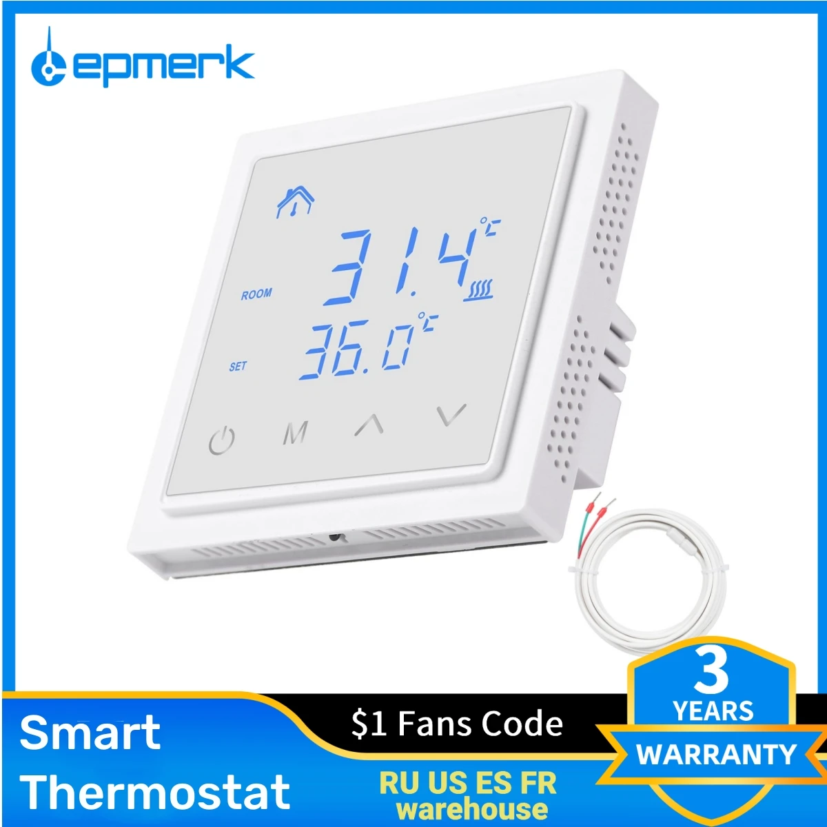 Smart-Thermostat-16A-Floor-Heating-Temperature-Controller-LED-Touch ...