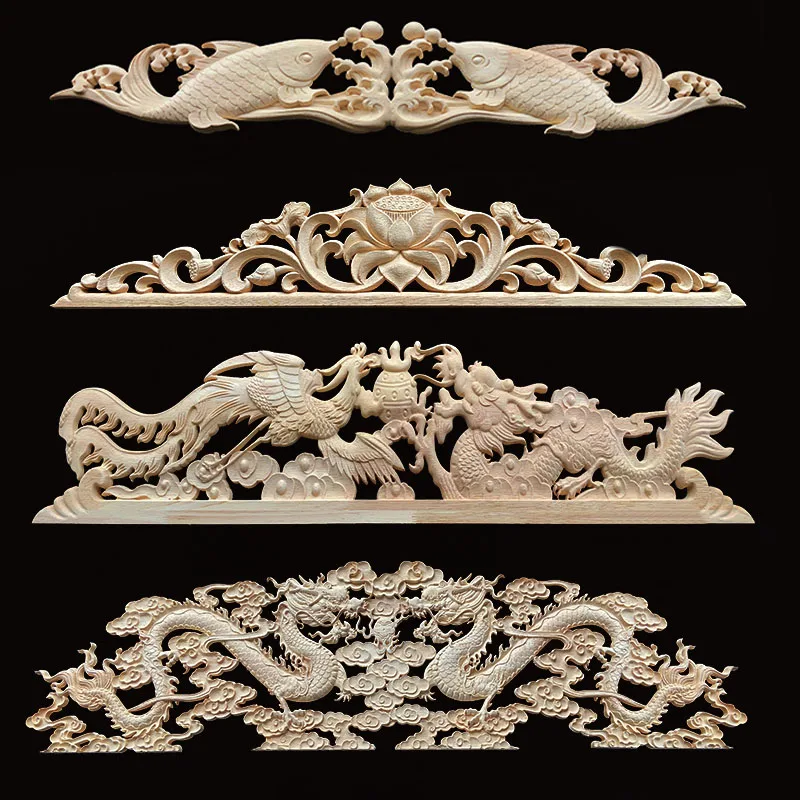Chinese-Dragon-Wood-Carving-Onlays-and-Appliques-Home-Decorations ...