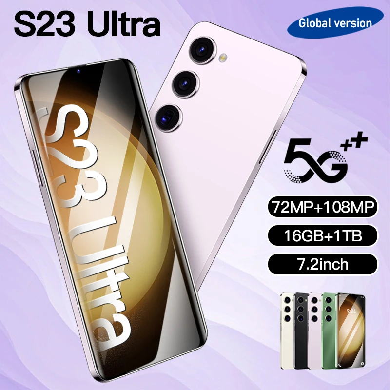 2023 S23 울트라 스마트폰 안드로이드 휴대폰, 6800mAh, 16 + 1TB, 7.2 인치 HD 화면, 5g 잠금 해제 휴대폰, 신제품| | - AliExpress
