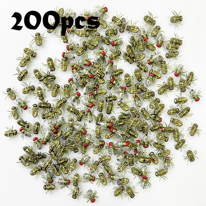 200Pcs-Realistic-Fake-Flies-Plastic-Simulated-Insect-Fly-Bugs-Model ...