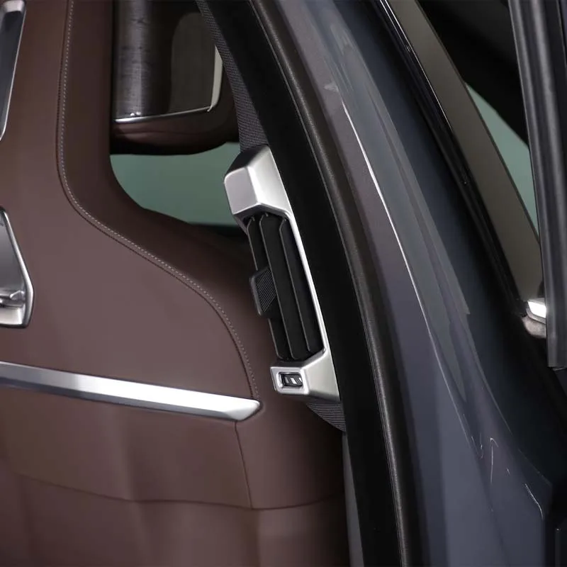 ABS Carbon Fiber Car B Pillar Air Conditioning AC Outlet Frame Sticker ...