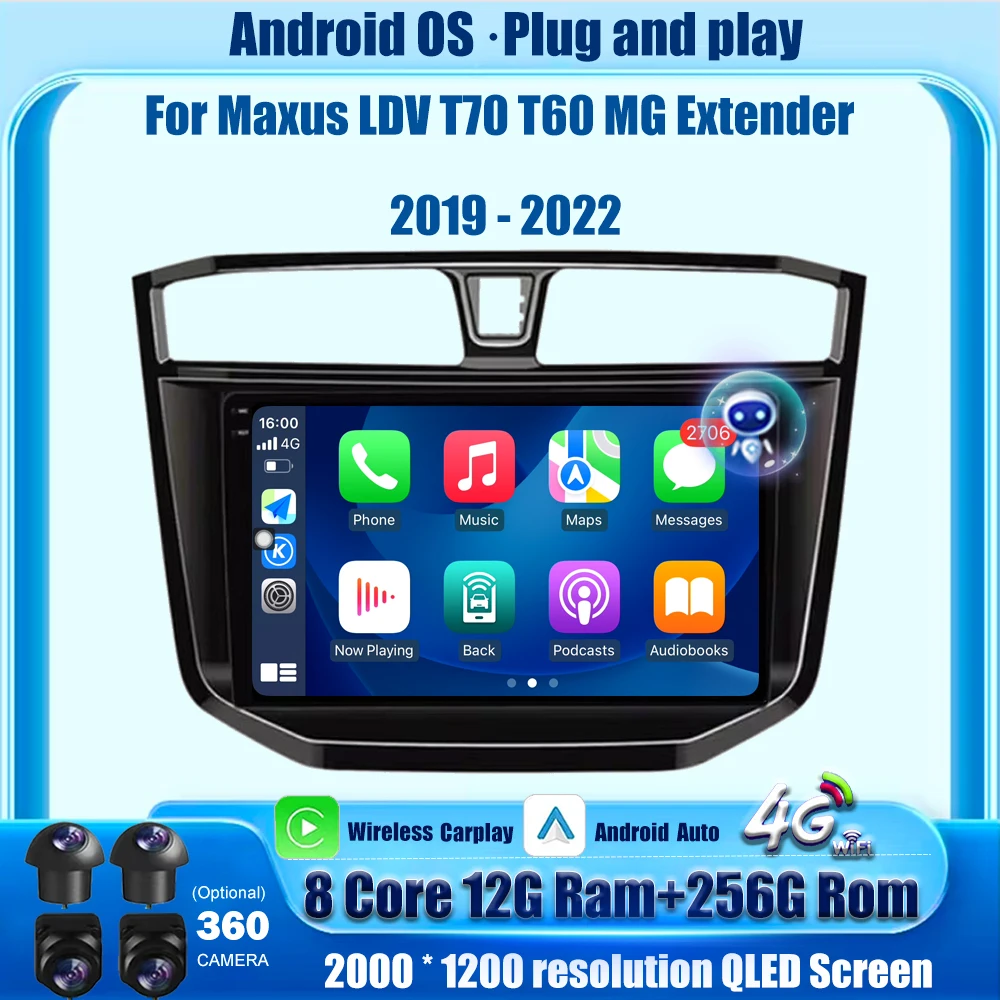 Android 16 Wireless Carplay For Maxus LDV T70 T60 MG Extender 2019 ...