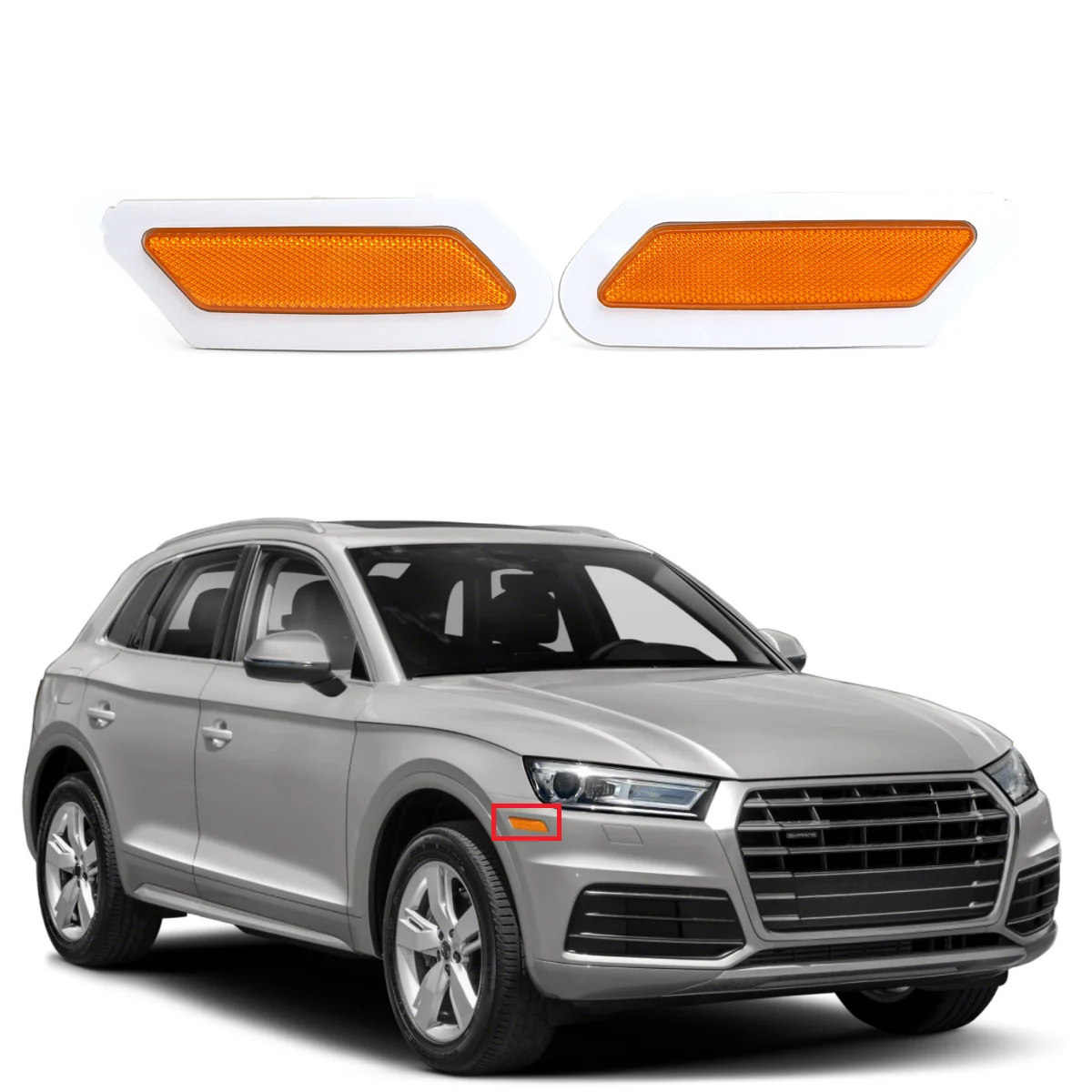 RIGHT-LEFT-CAR-FRONT-SIDE-REFLECTORS-MARKER-LIGHT-LAMP-FITS-FOR-AUDI-Q5 ...
