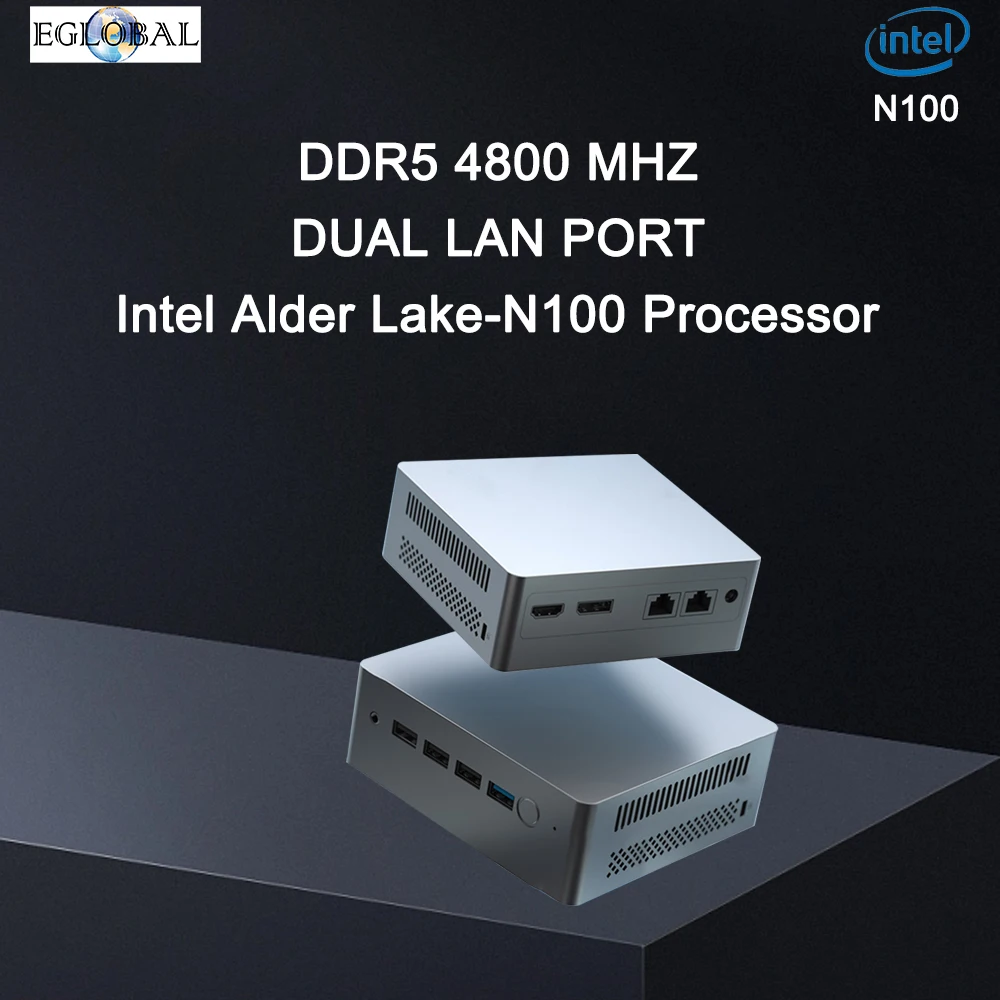 Eglobal 12th Gen Intel Alder Lake N100 MINI PC 8GB DDR5 4800MHz 256GB ...