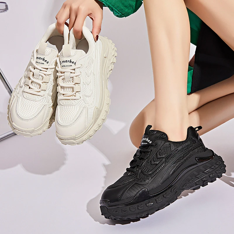 Leather Platform Flats Sneakers | Meotina Women Shoes Round Toe - Women ...