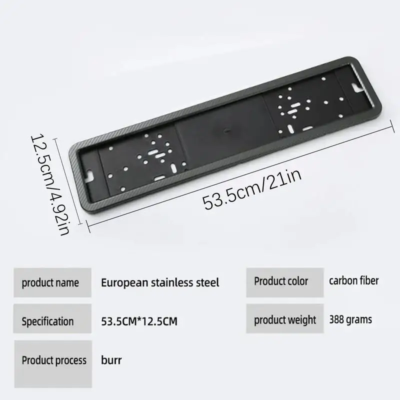 European-License-Plate-Frame-Stainless-Steel-Number-Plate-Bracket-Car ...