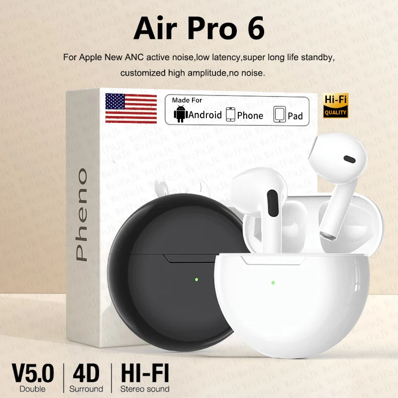 Original-Air-Pro-6-Pods-TWS-Max-Wireless-Bluetooth-Earphones-Mini ...