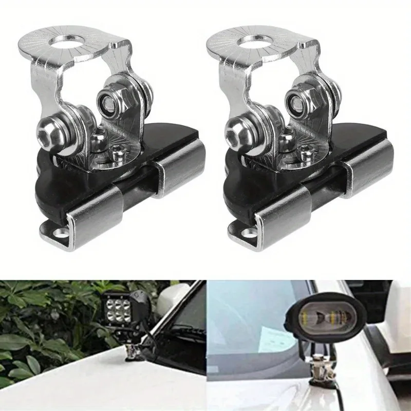 1Pair Car Headlight Holder LED Flood Lights Clamp Spotlight Stand Bar ...