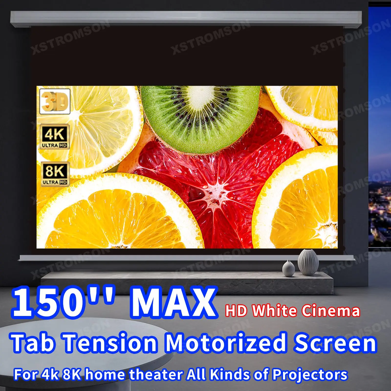 120-inch-150-inch-16-9-HD-3D-Motorized-Hidden-Ceiling-Projector-Screen ...