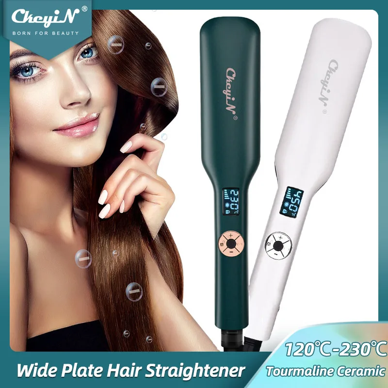 Ckeyin Professional Ceramic Flat Iron Wide Plate Electric Hair ...