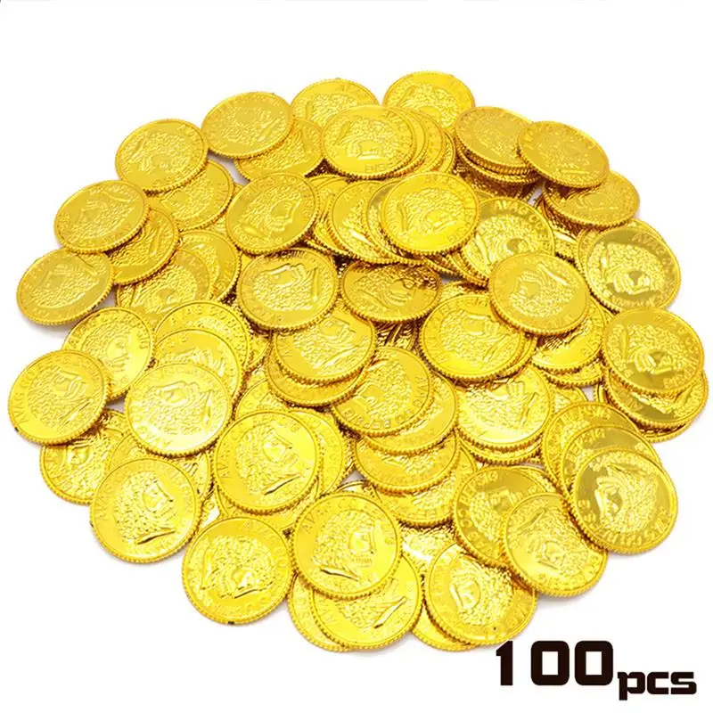 100pcs-Pirate-Gold-Coins-Halloween-Plastic-Fake-Gold-Halloween ...