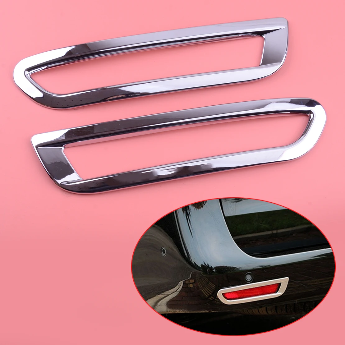 1 Pair Car Rear Bumper Fog Light Cover Trim Frame Styling Fit For ...
