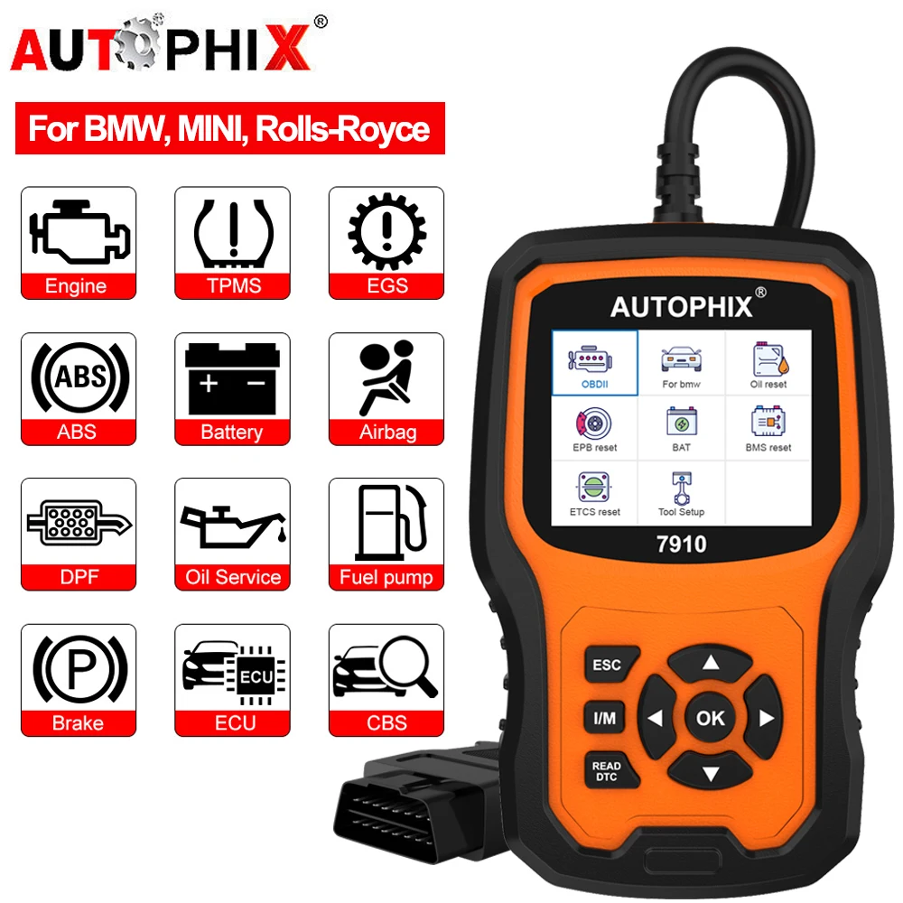 Autophix 7910 Car Diagnostic Tools for BMW MINI OBD2 Scanner TPMS SAS ...