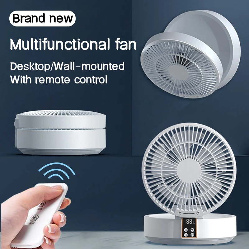 Fan-With-Remote-Control-Portable-Wall-Hanging-Rechargeable-USB-Electric ...
