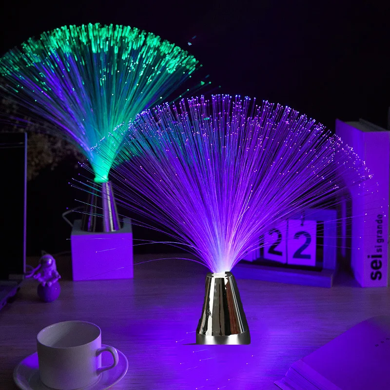 Multicolor-LED-Fiber-Optic-Lamp-Light-Interior-Decoration-Centerpiece ...