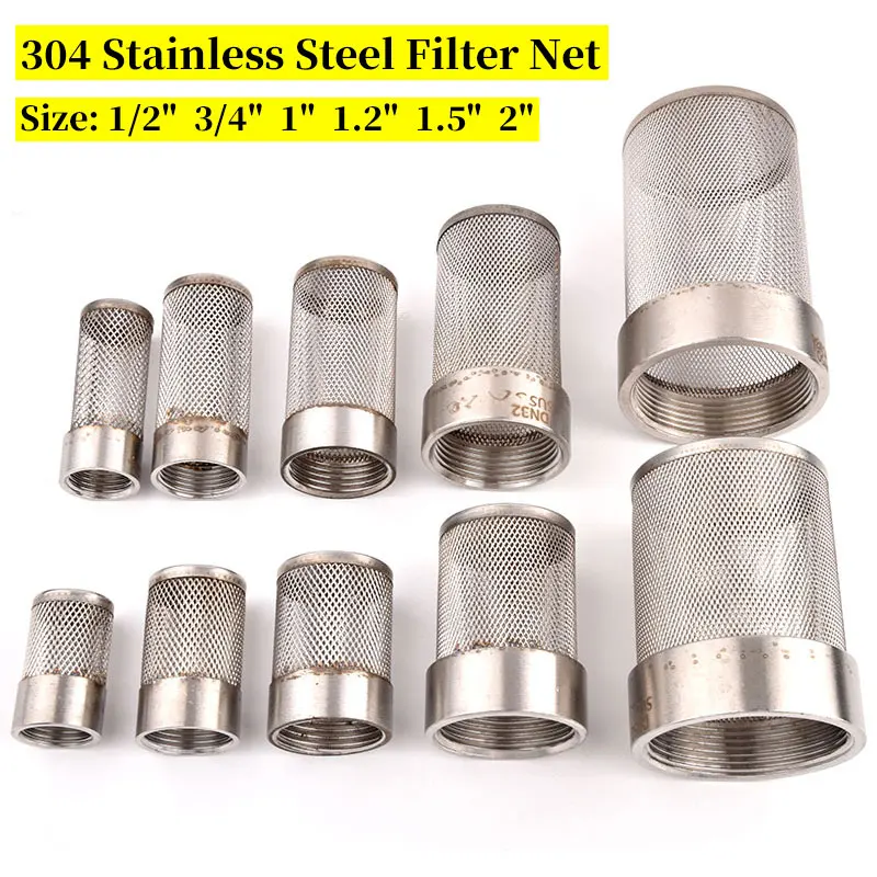 1Pc 1/2"~2" Female Thread 304 Stainless Steel Filter Screen Garden ...