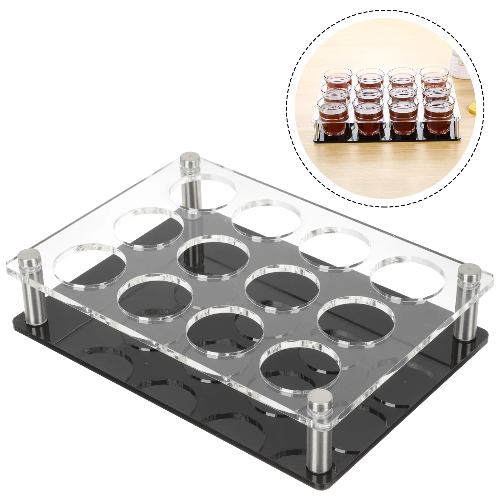 Bar-Cup-Holder-Glasses-Multi-slots-Shot-Rack-Acrylic-Ktv-Organizer ...