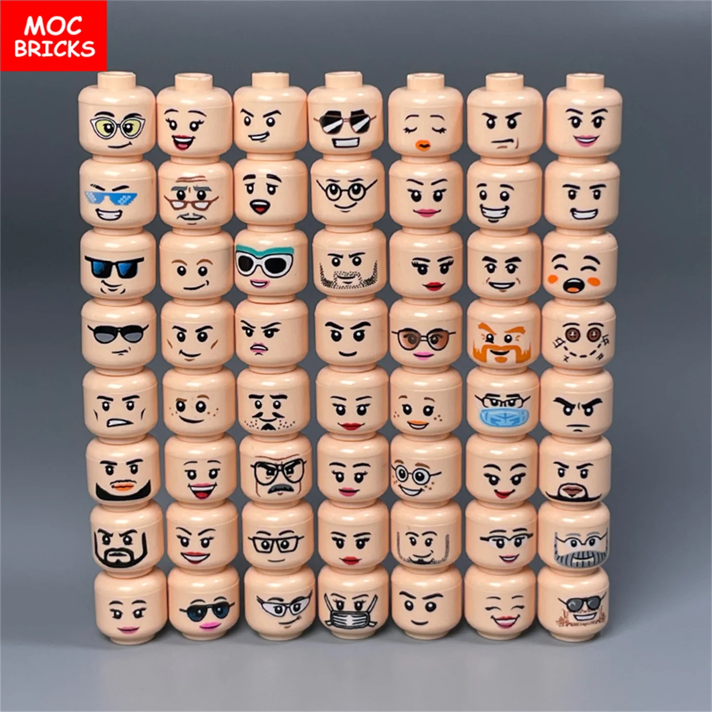 6pcs-MOC-Bricks-Girls-Boys-Head-Face-Laugh-Cry-Cute-Sunglasses ...