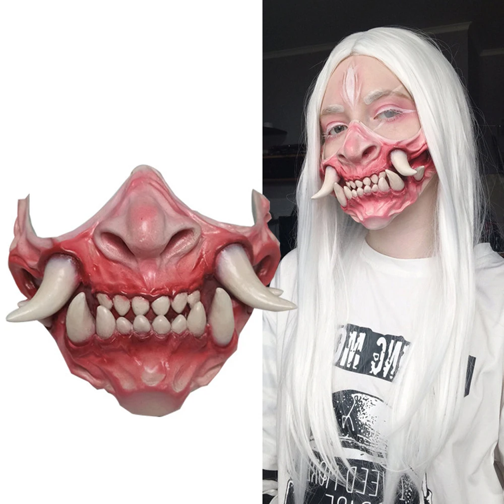 Realistic-Cosplay-Scary-Zombie-Horror-Creepy-Mouth-Long-Tooth-Nose ...