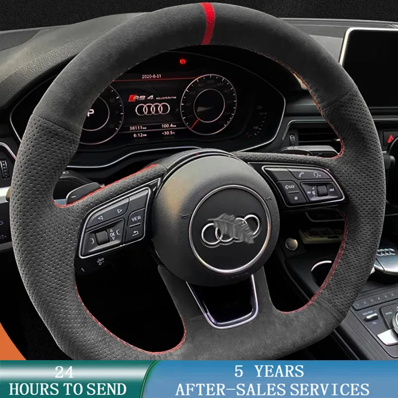 Customized-Car-Steering-Wheel-Cover-Non-Slip-Suede-Leather-Braid-For ...