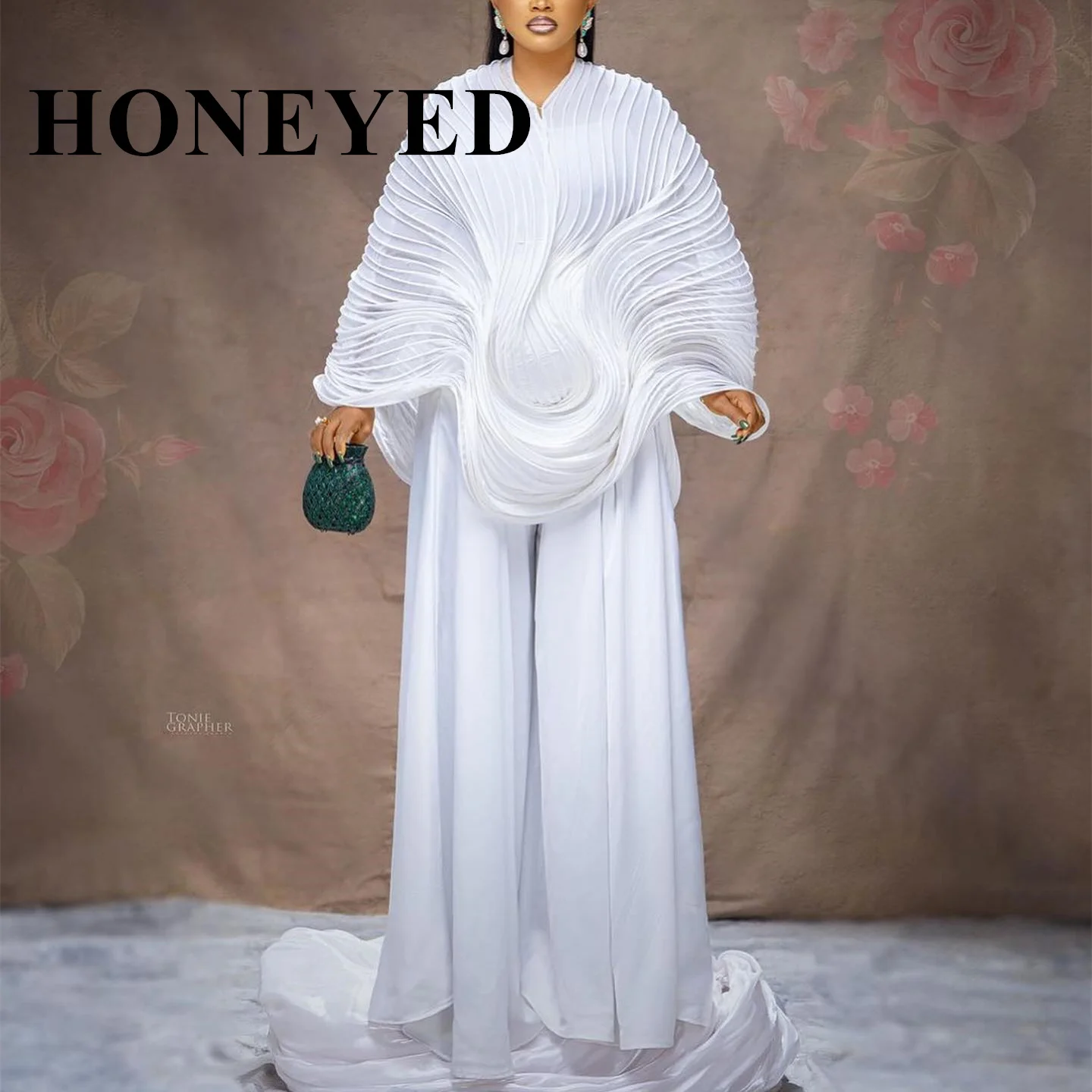 HONEYED-2024-Long-Sleeve-V-Neck-Prom-Trouser-Dress-Simple-and-Premium ...