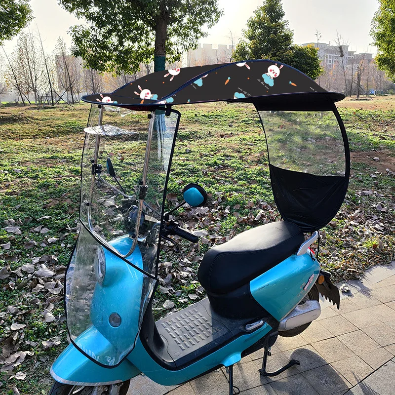 Motorcycle-Canopy-Electric-Car-Sunshade-Umbrella-Sunscreen-Rainproof ...