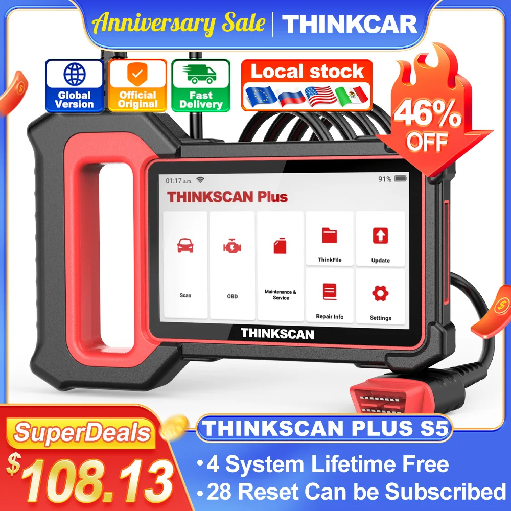 THINKCAR-THINKSCAN-PLUS-S5-S6-Car-Diagnostics-OBD2-Scanner-ECM-ABS-SRS ...