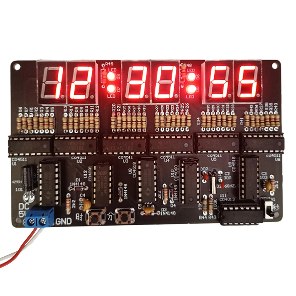 DIY-Electronic-Clock-Kit-6-Bit-Digital-Circuit-Clock-Production-kit ...