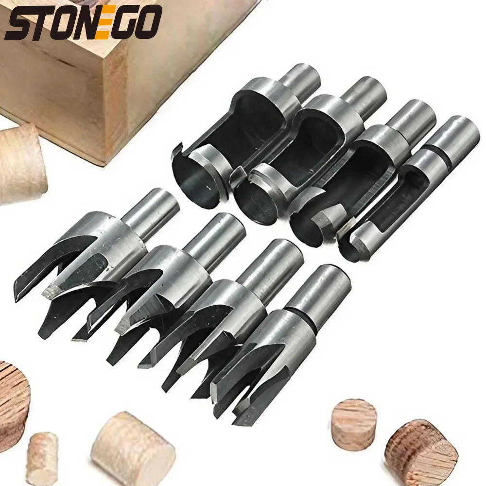 STONEGO-Wood-Plug-Cutter-Drill-Bit-Set-Straight-and-Tapered-Taper-6mm ...