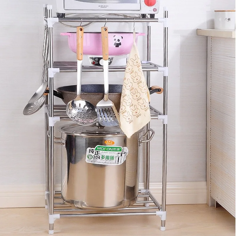 Stainless-Steel-Kitchen-Storage-Rack-Multi-Layer-Floor-Pot-Rack ...