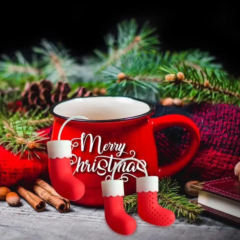 Loose Tea Steeper Cute Christmas Lovely Stocking Shape Tea Infuser ...