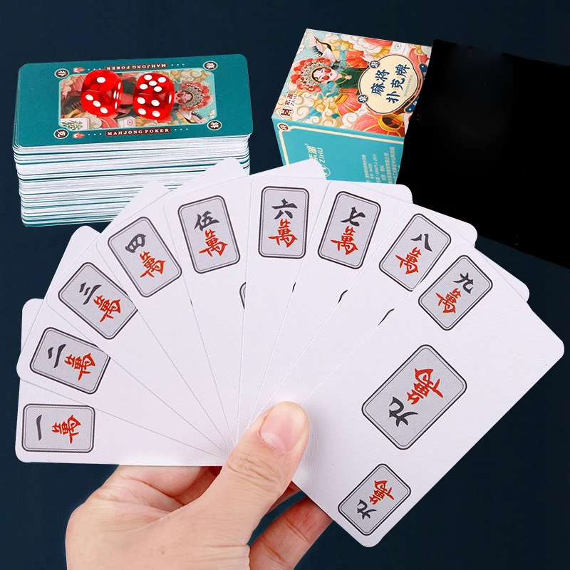Chinese national tide mahjong playing card plastic long card thickening ...