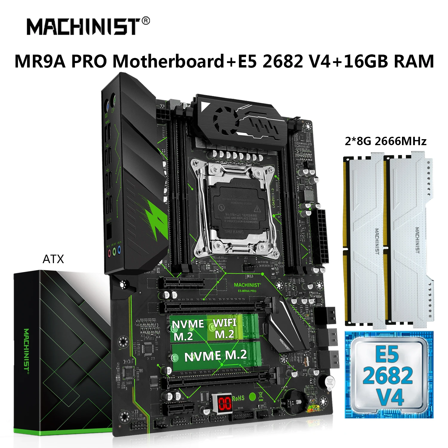 MACHINIST-Conjunto-de-placa-base-MR9A-PRO-X99-xeon-E5-2682-V4-CPU-LGA ...