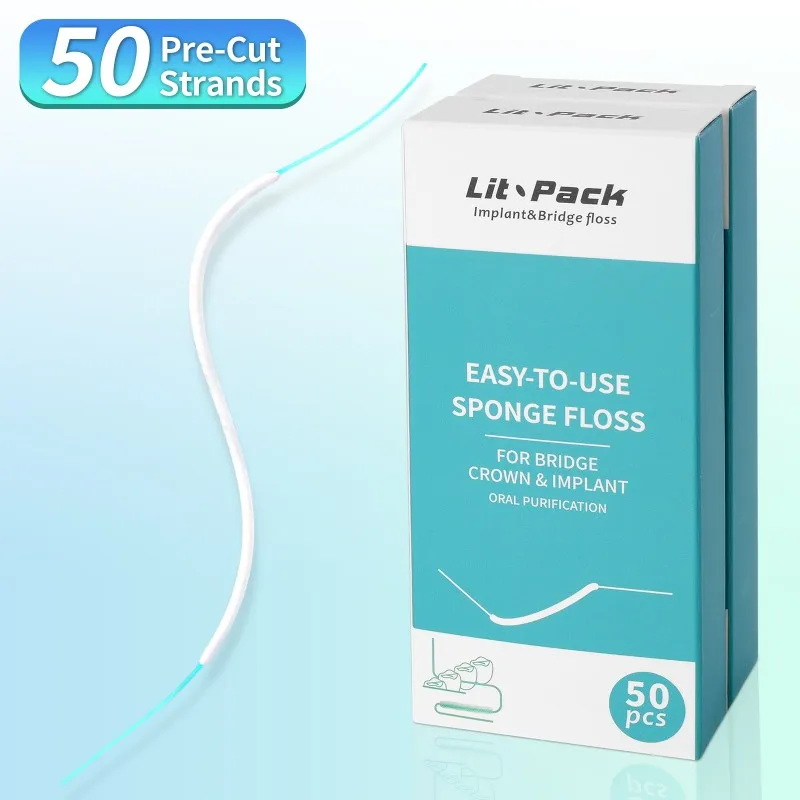 Easy-To-Use-Sponge-Floss-Use-For-Cleaning-of-Implants-Bridges-with ...