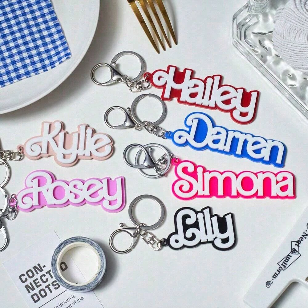 Personalized Acrylic Keychain Backpack Diaper Bag Tag With DIY Alphabet ...