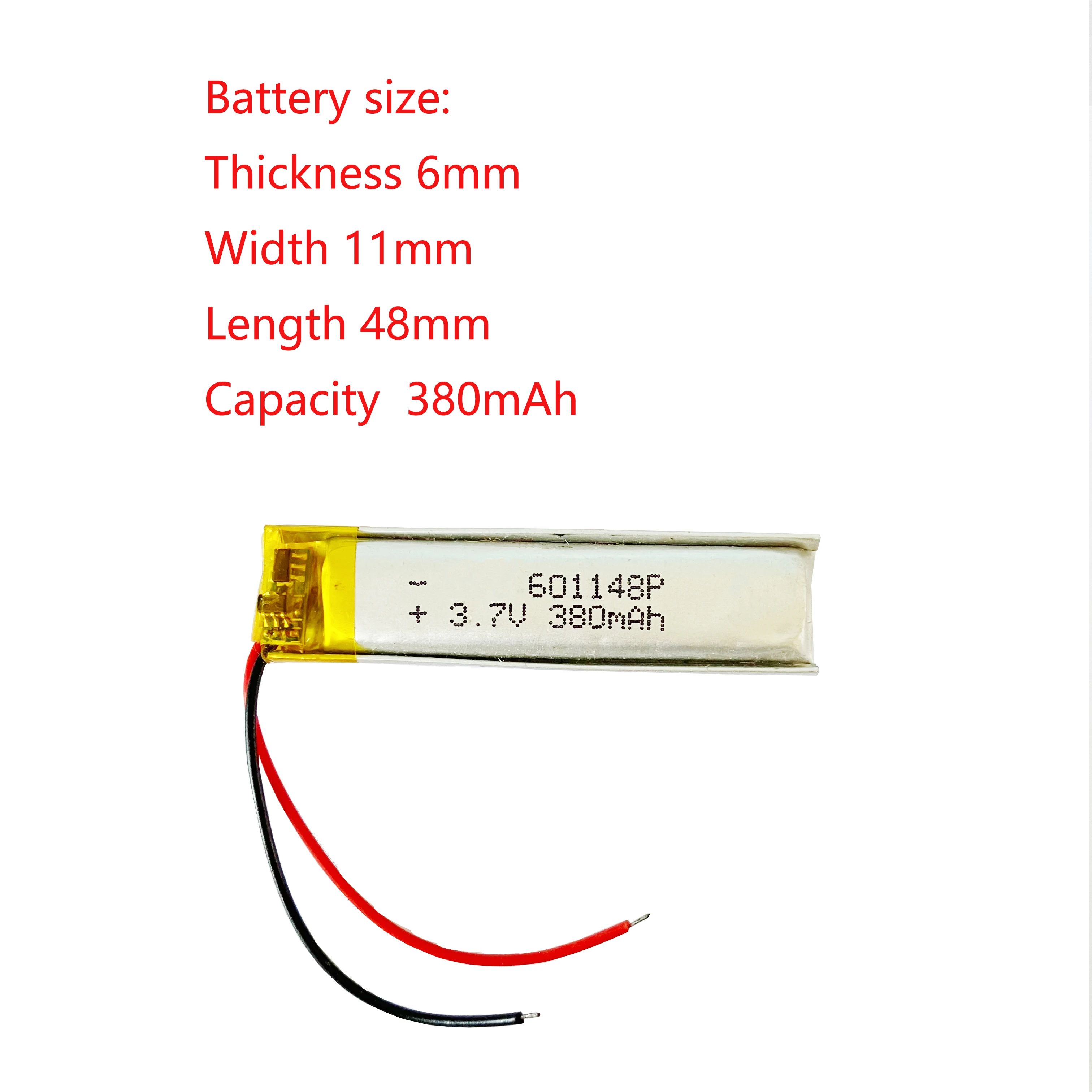 601148 601248 601250 Lipo Lithium Polymer Battery 061148 3.7v 380mah ...