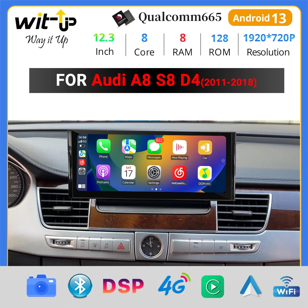 Wit-Up-for-Audi-A8-S8-D4-2011-2018-Wireless-CarPlay-12-3-Blu-ray ...