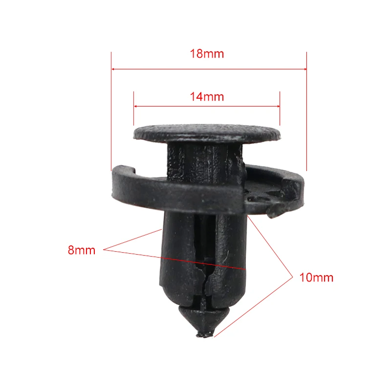 50pcs 8mm Auto Fasteners Rivets Clips Car Bumper Door Panel Fender ...