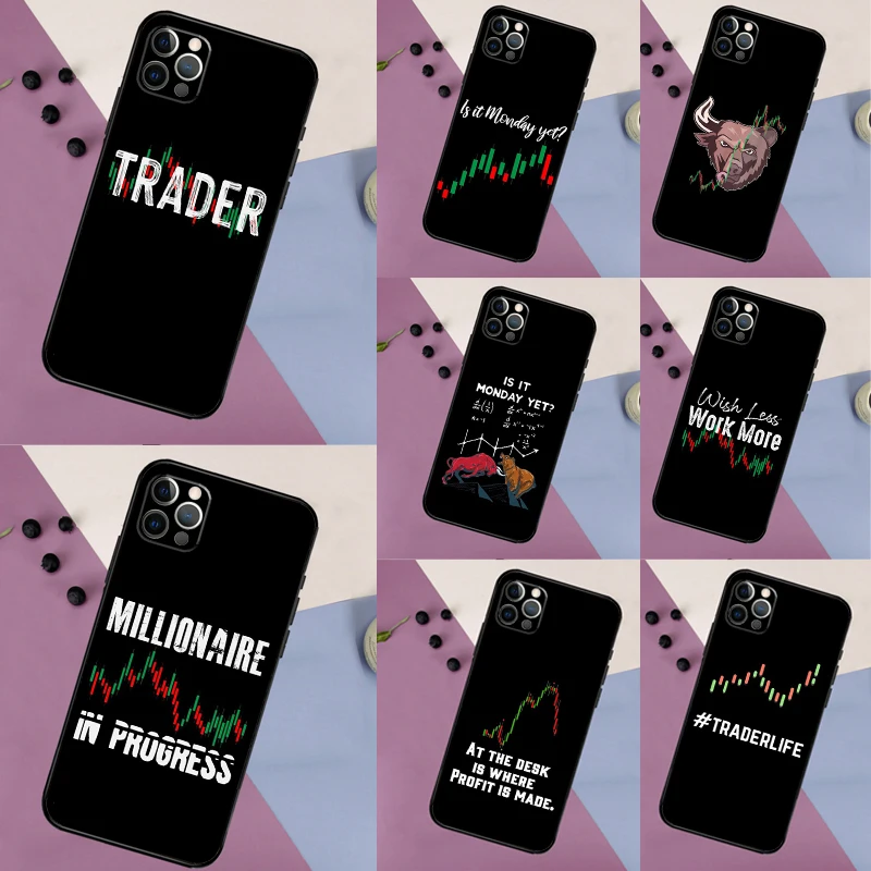 Day Trader Trader Trading Case For iPhone 16 15 14 13 12 11 Pro Max 7 8 ...