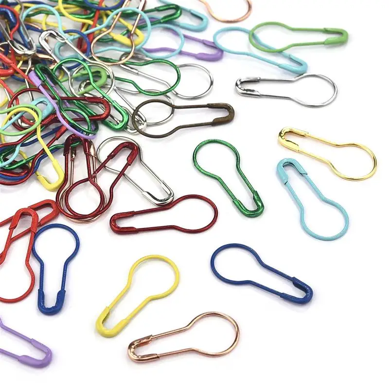 100Pcs-Pin-Safety-Pins-Metal-Clips-Gold-Silver-Marker-Tag-Gourd-Pins ...