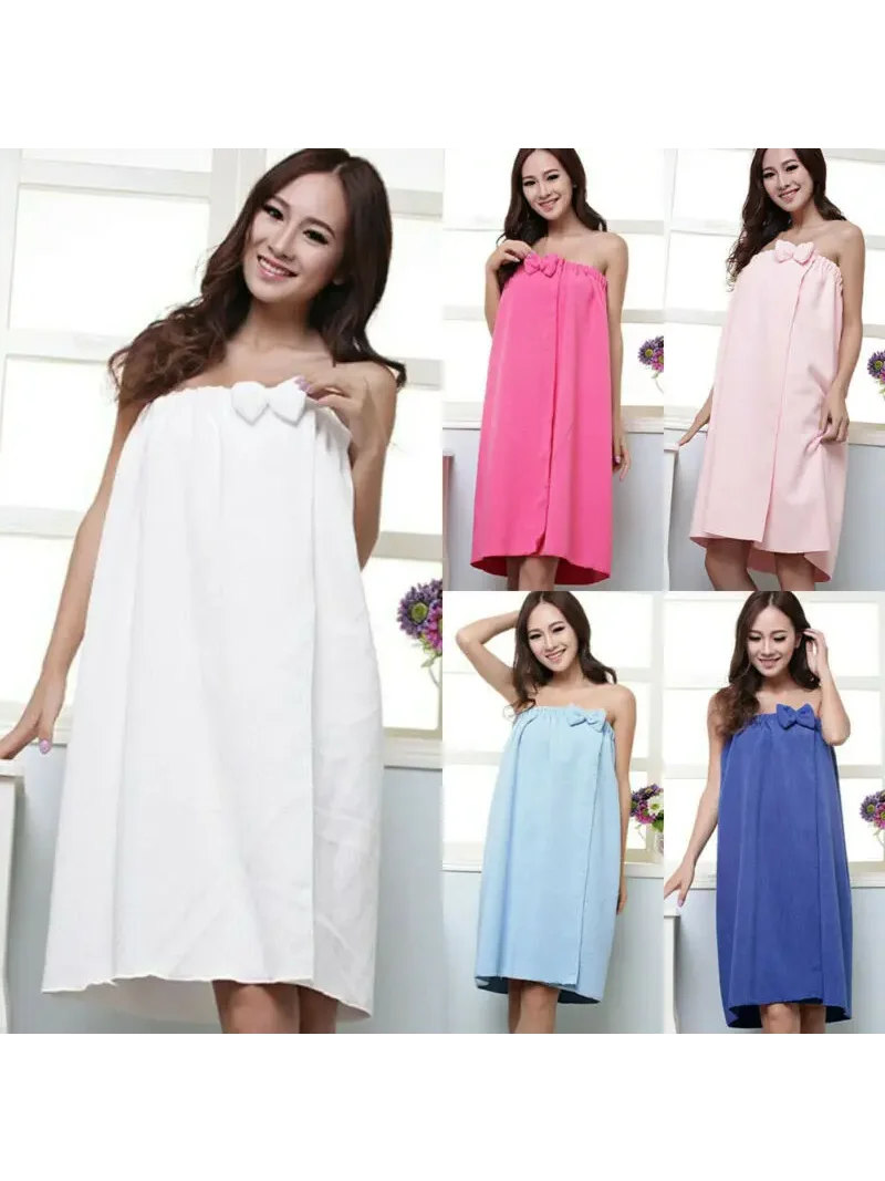 Women-Fast-Drying-Bowknot-Wearable-Bath-Towel-Shower-SPA-Wrap-Body-Beach-Bathroom-Bathrobe-Robe ...