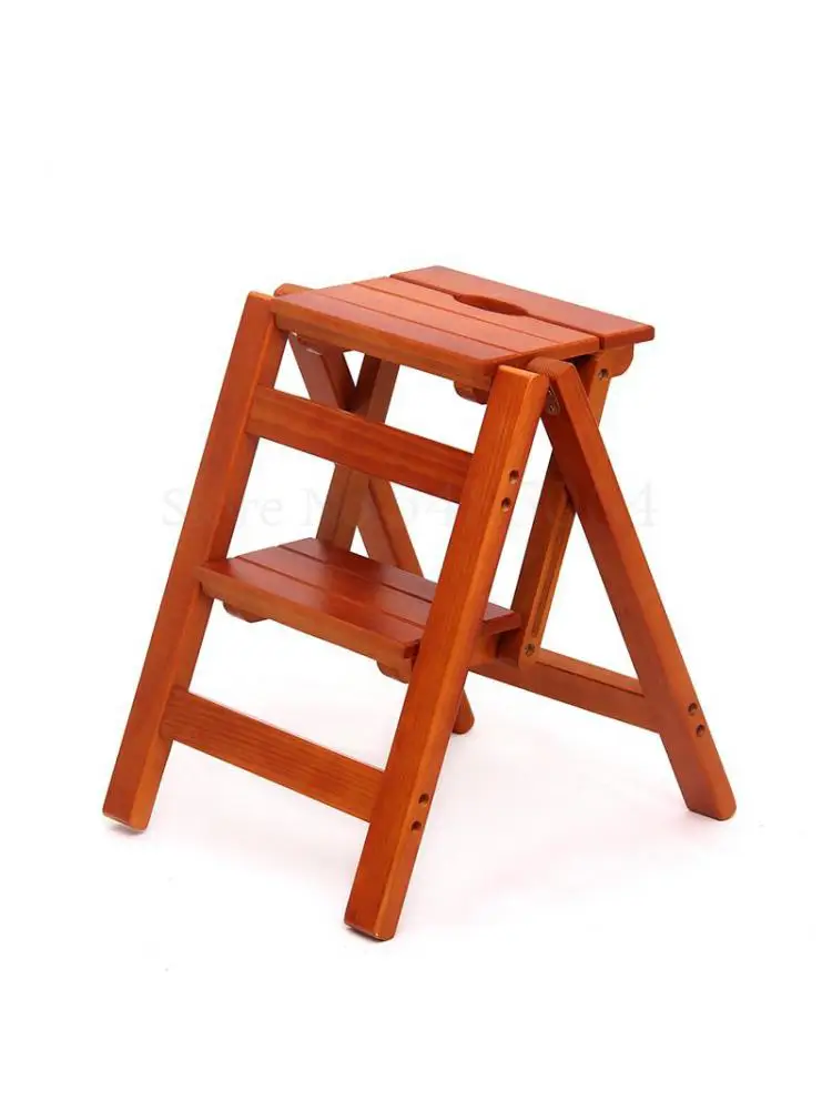 Solid-Wood-Household-Ladder-Folding-Two-step-Climbing-Ladder ...